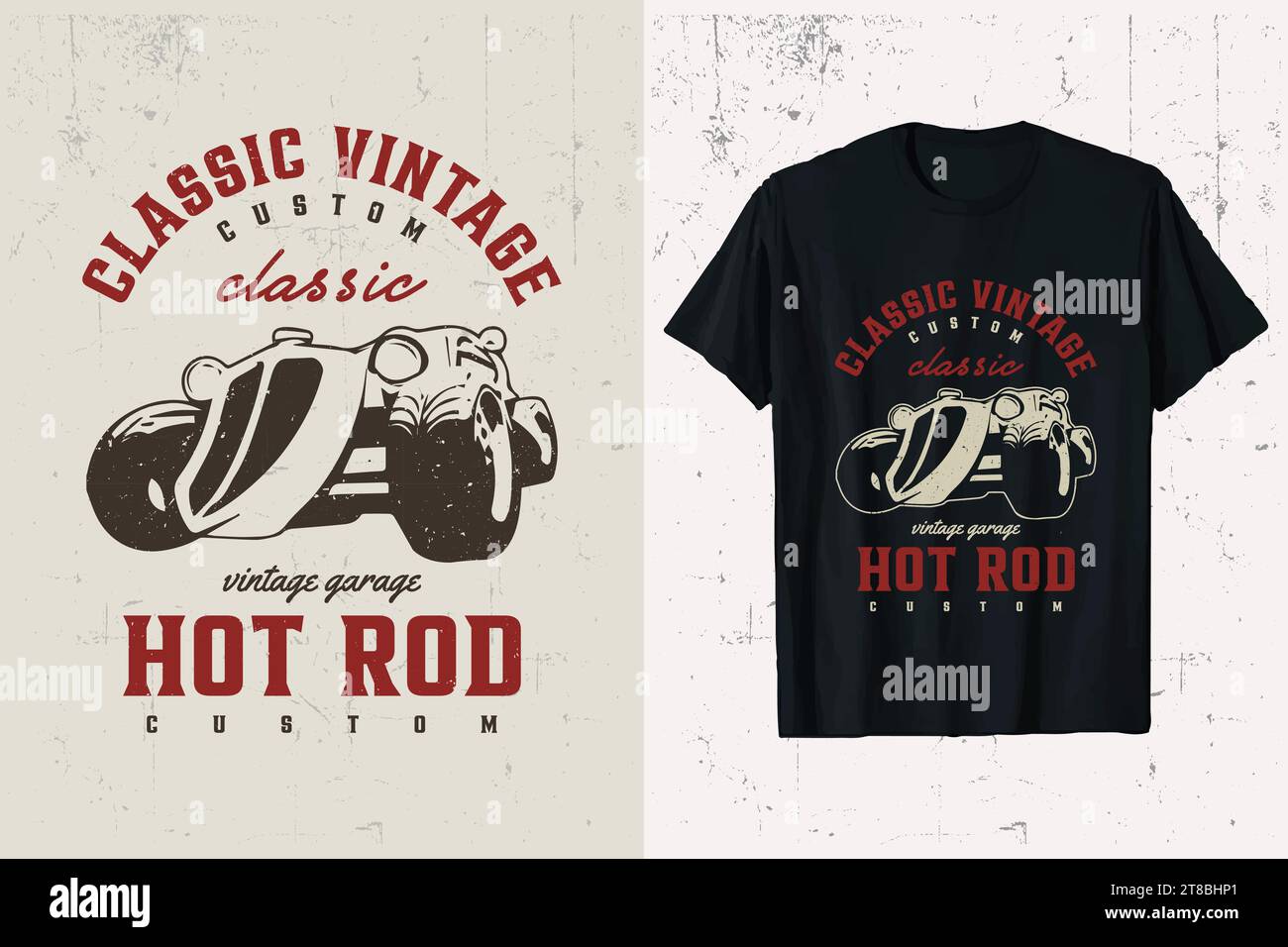 Hotrod Car T-shirt Design. hotrod classic car vector t-shirt graphic. american vintage hot rods ...