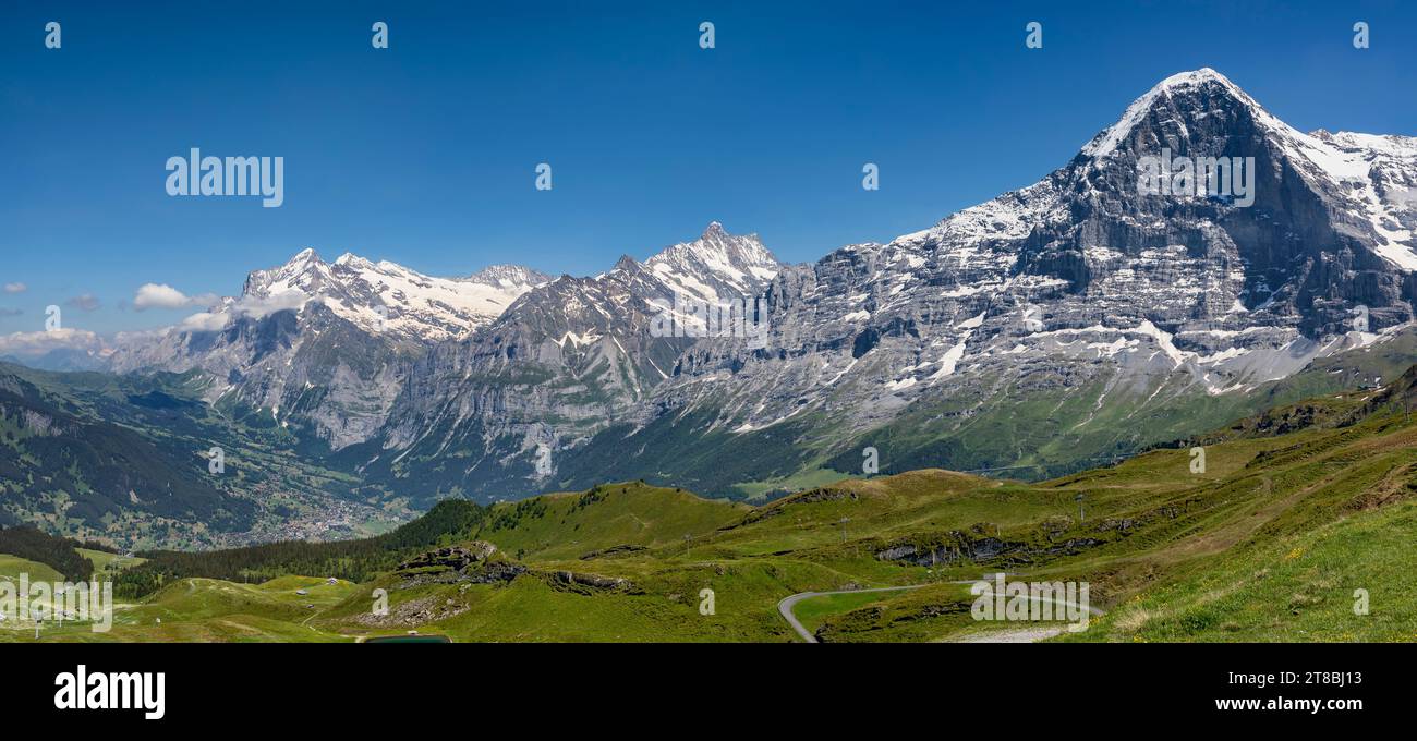 the mountains eiger schreckhorn and wetterhorn above grindelwald ...