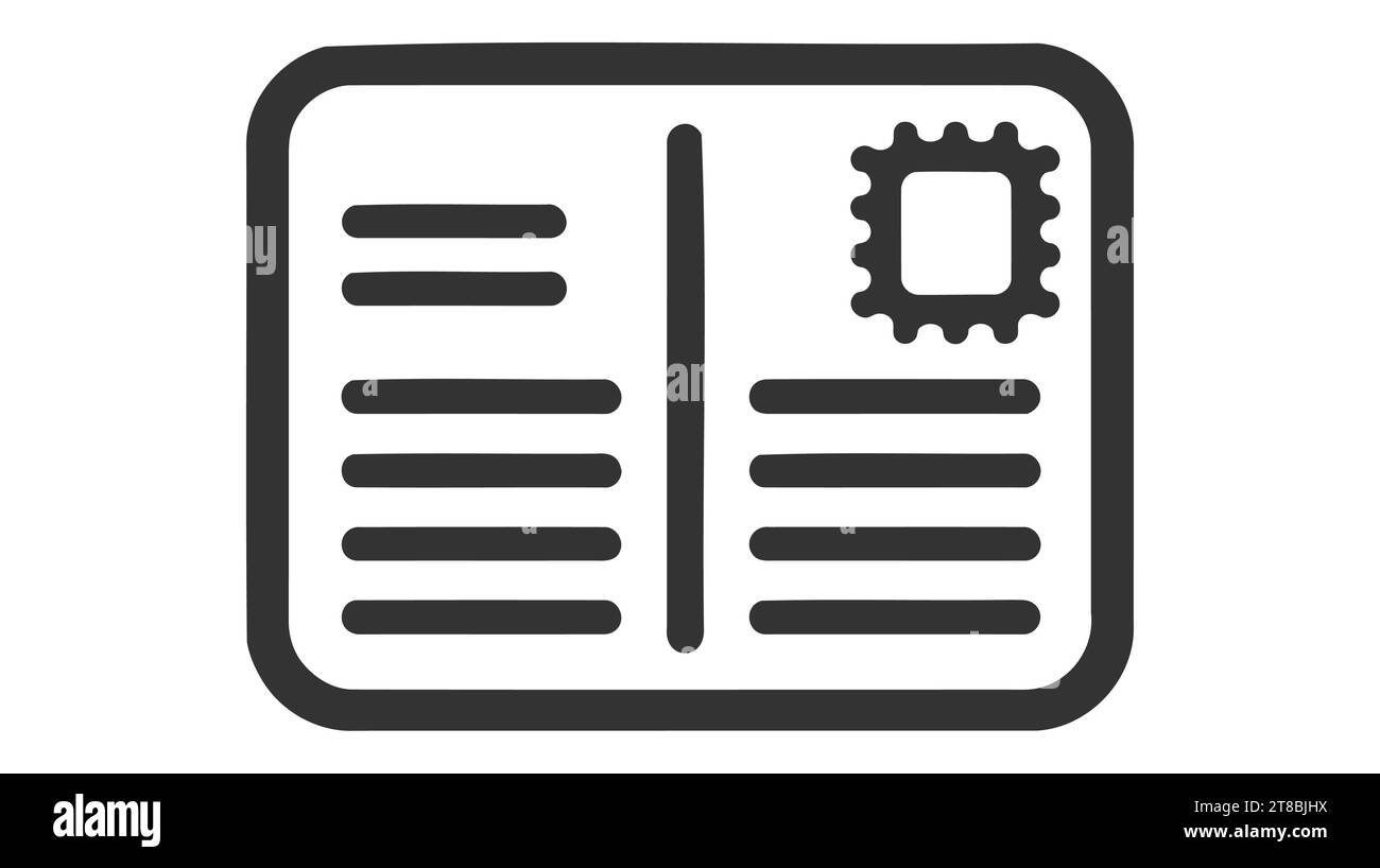 Postcard icon - flat vector design on white background Stock Vector ...
