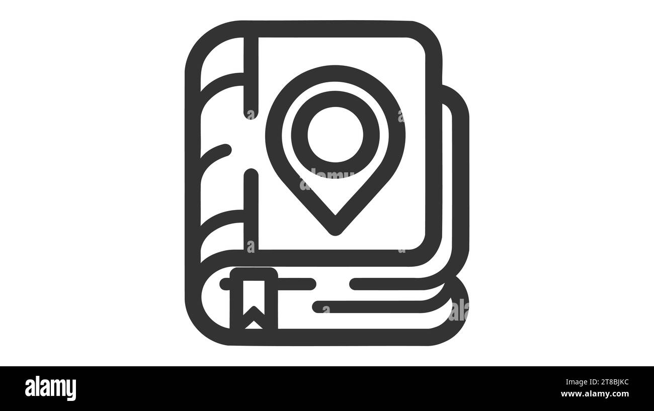 Map pin book logo template, library location icon design, book store ...