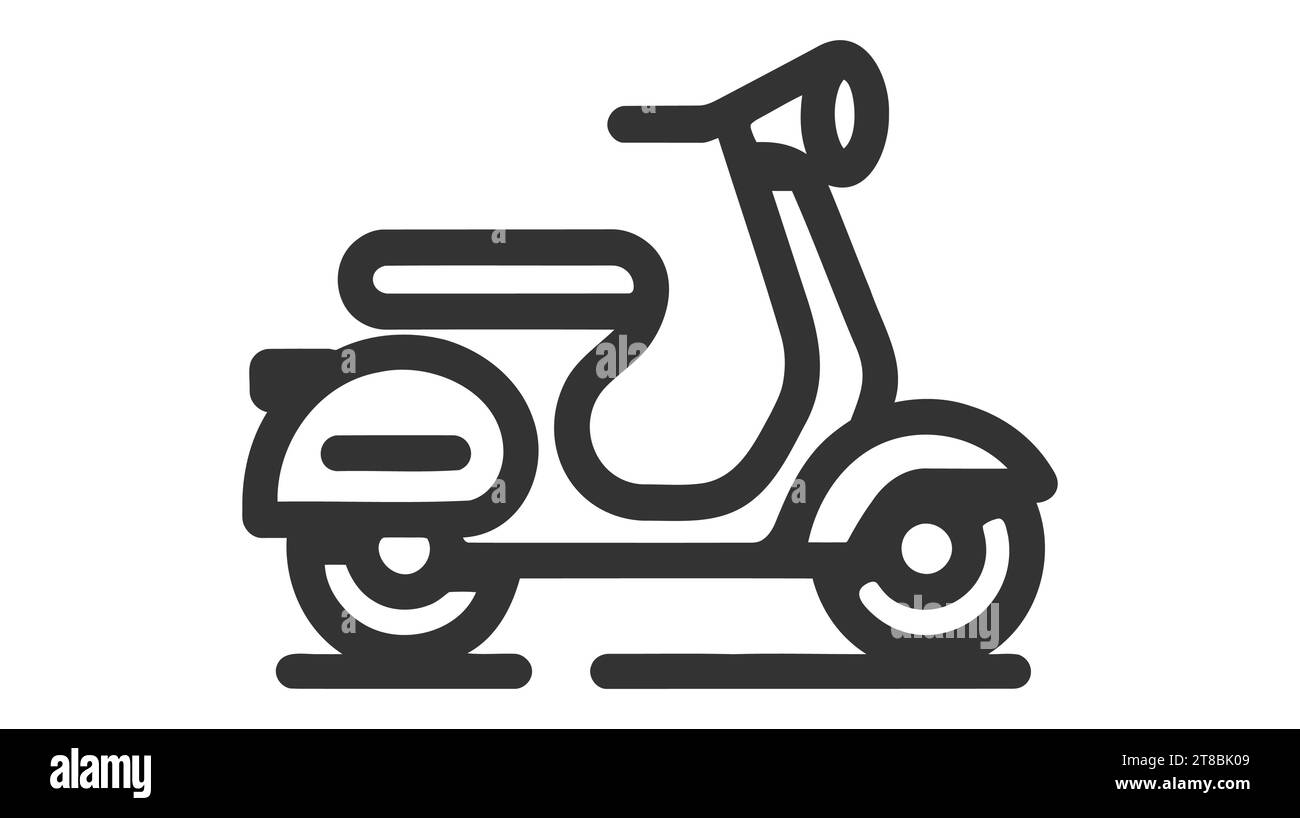 Classic scooter line icon, transportation symbol, Moped vector sign on ...