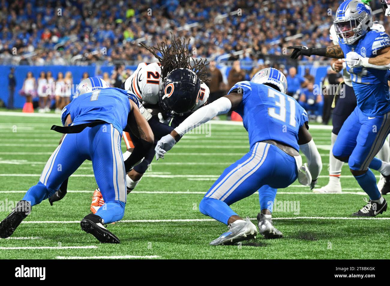 DETROIT, MI - NOVEMBER 19: Chicago Bears RB D'Onta Foreman (21) in the ...