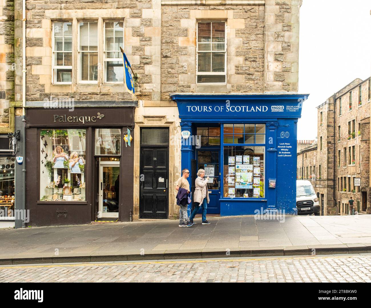 EDINBURGH, SCOTLAND - September 7 2023: The Royal Mile runs between two ...