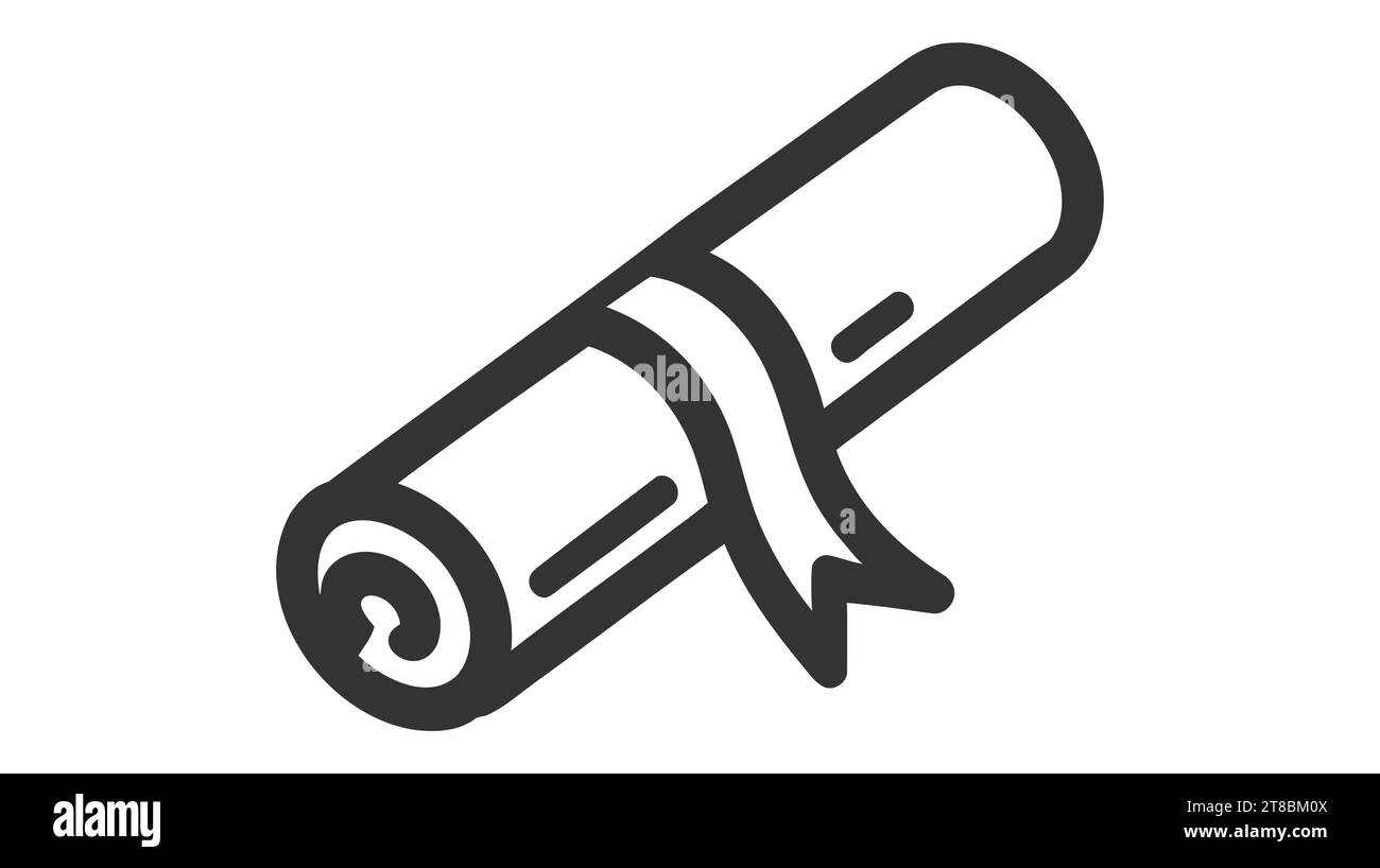 Folded diploma icon on white background Stock Vector Image & Art - Alamy