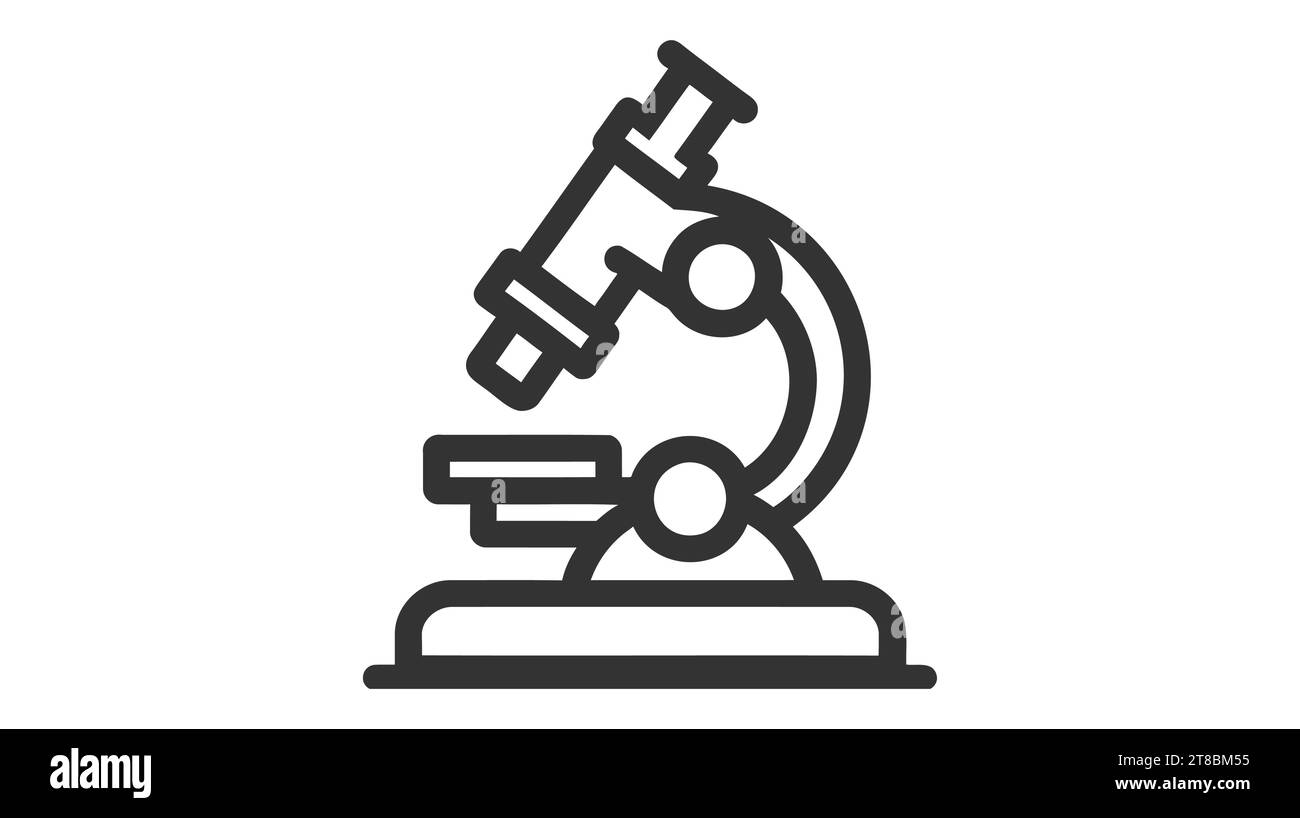 Microscope vector icon. Style is flat symbol, black color, rounded ...