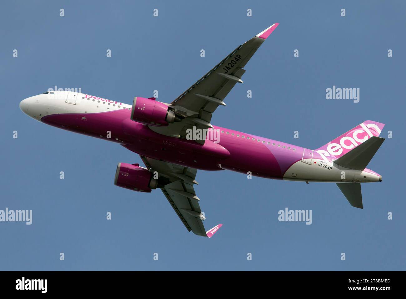 Japan. 06th July, 2023. A Peach Airbus 320NEO taking off from Osaka ...