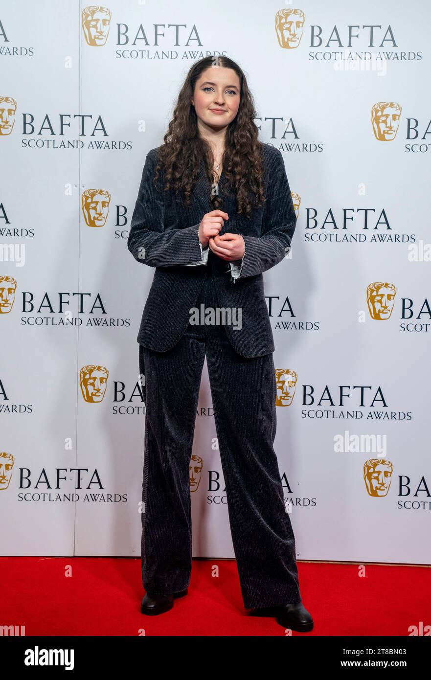 Lucy Halliday on the red carpet at the Bafta Scotland award ceremony at ...