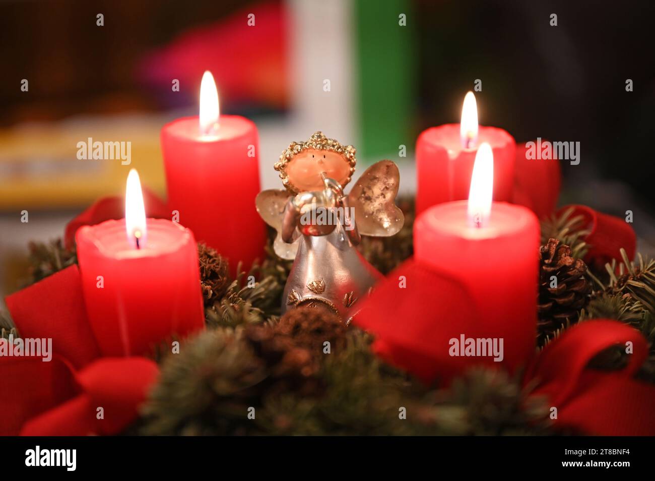 The Advent wreath with its four candles is an old tradition in the run ...