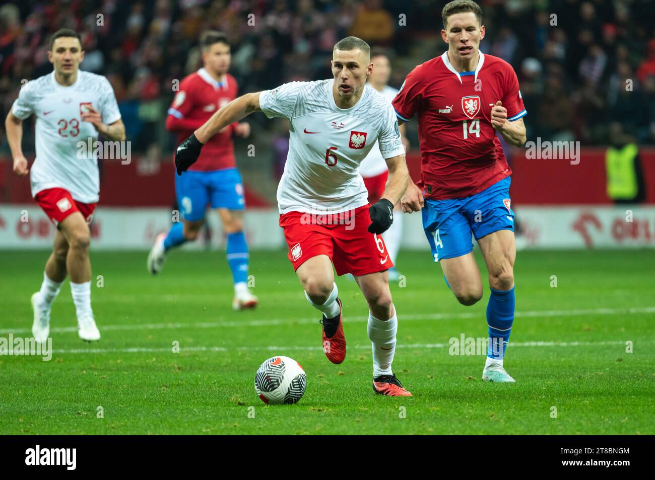 WARSAW, POLAND - NOVEMBER 17, 2023: Qualifications for UEFA Euro 2024 ...