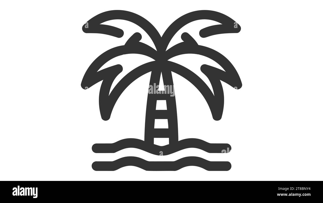 Palm tree vector icon isolated on white background Stock Vector Image ...