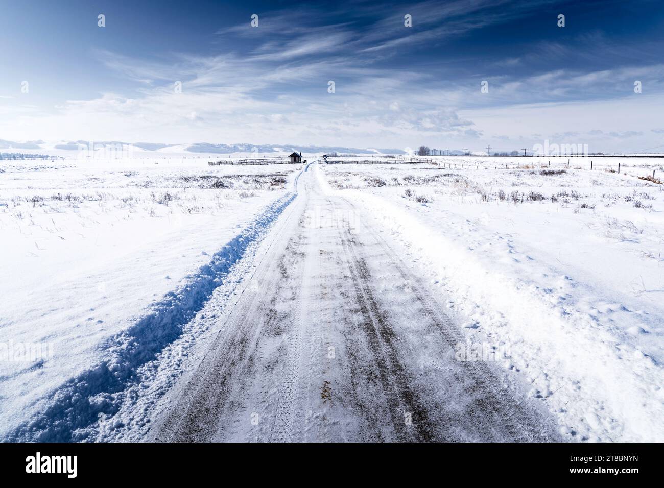 Recently plowed bike path which connects Haskayne Legacy Park to ...