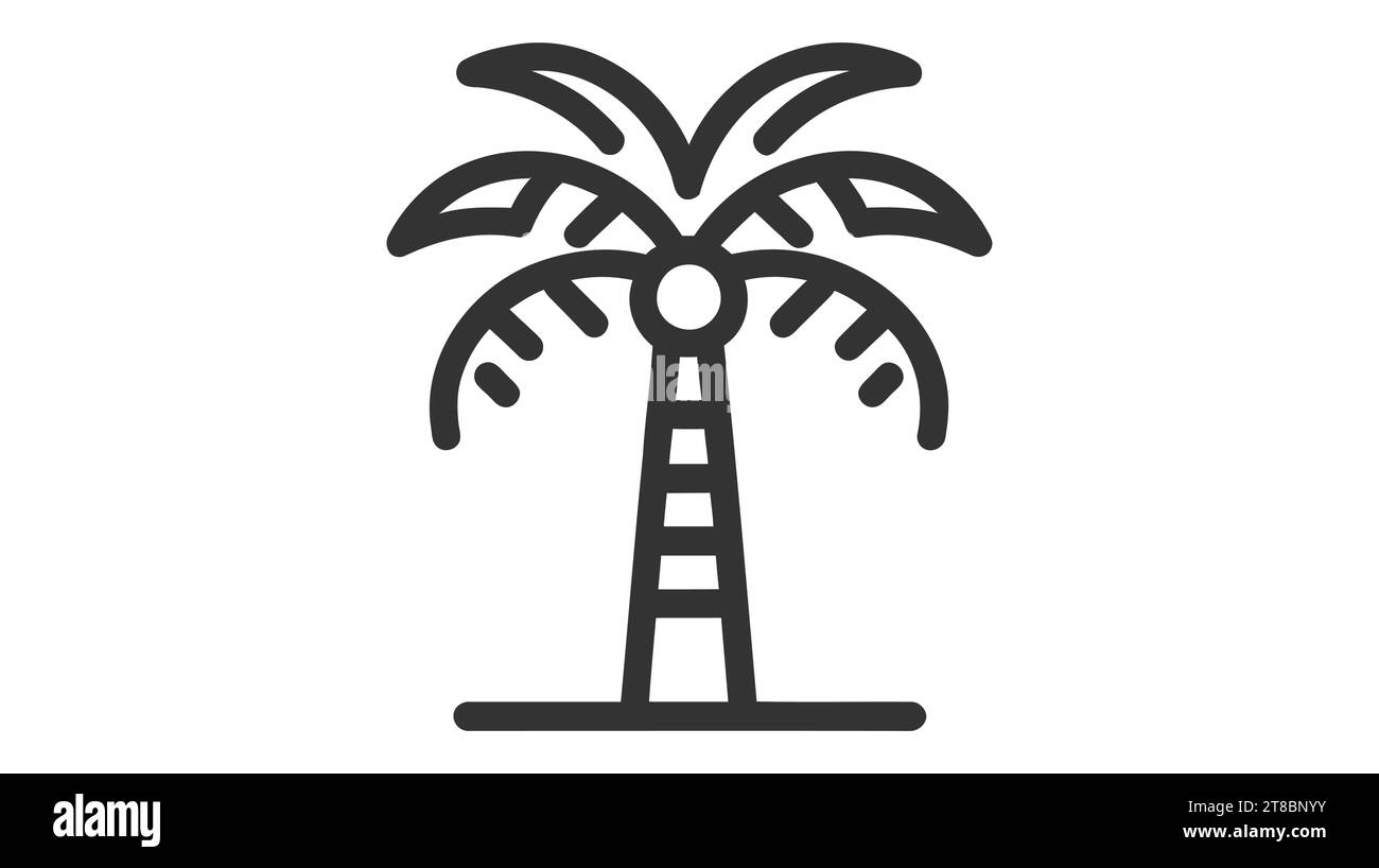Palm tree vector icon isolated on white background Stock Vector Image ...
