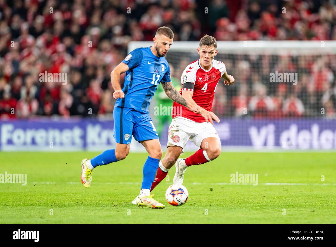 Copenhagen, Denmark. 17th, November 2023. Jannik Vestergaard (4) of ...