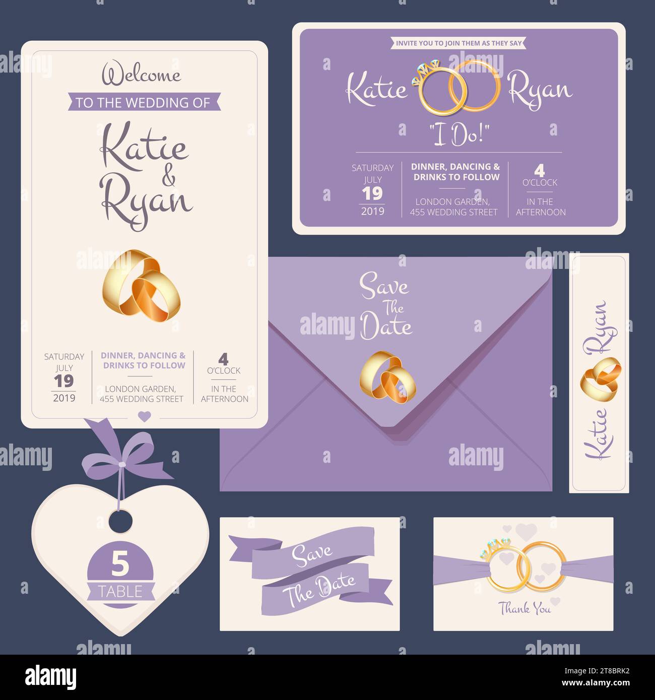 Wedding date. cards invitation for wedding. vector save date placards ...