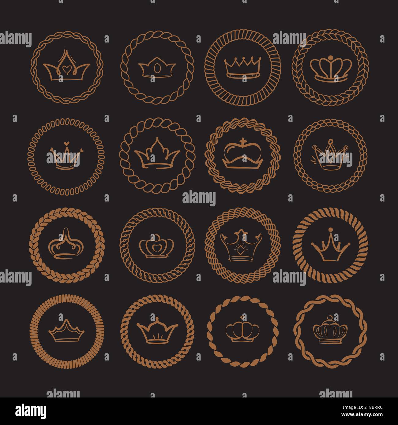 Luxury crowns. collection of different crowns. vector labels template ...
