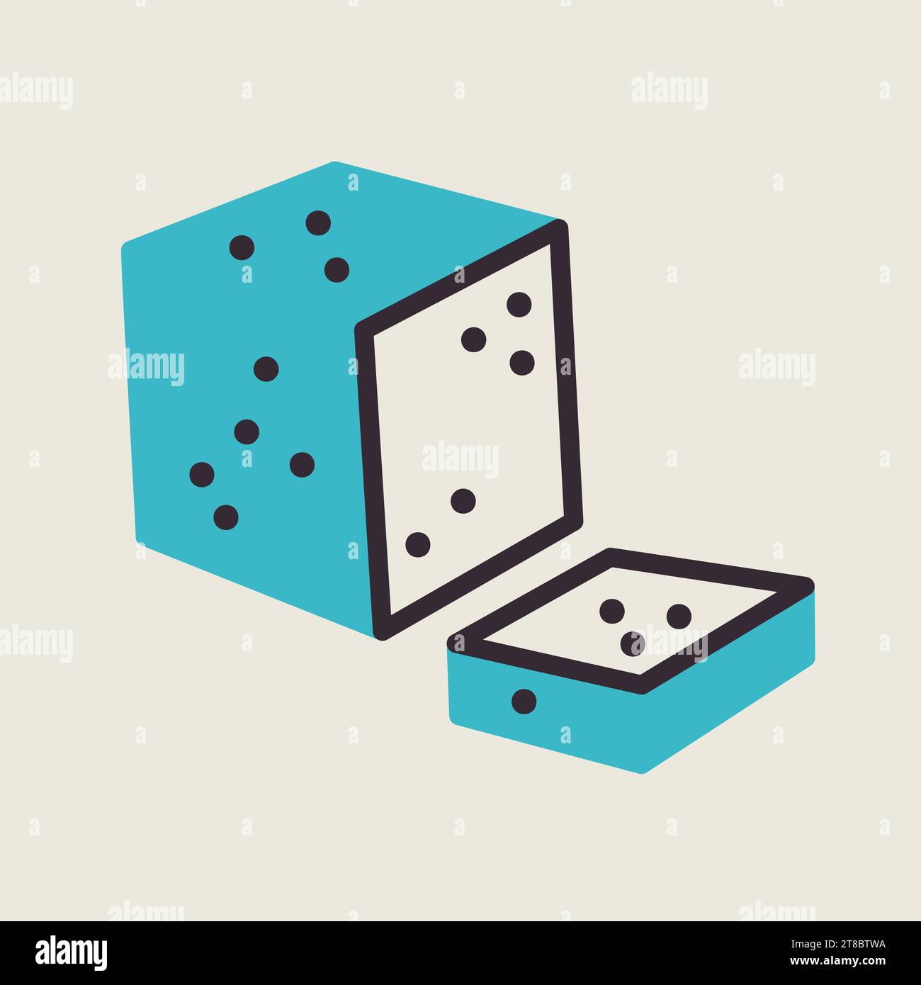 Feta cheese cubes vector icon. Dairy product sign. Graph symbol for ...