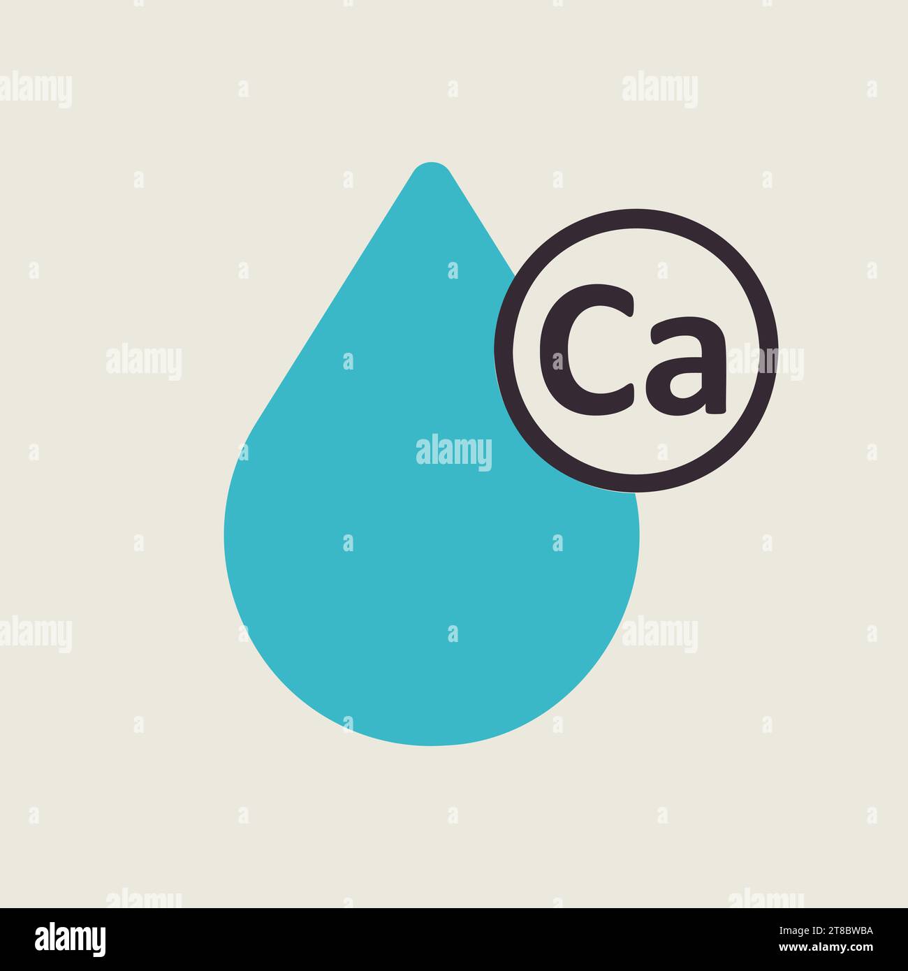 Milk drop with molecule calcium vector icon. Dairy product sign. Graph ...