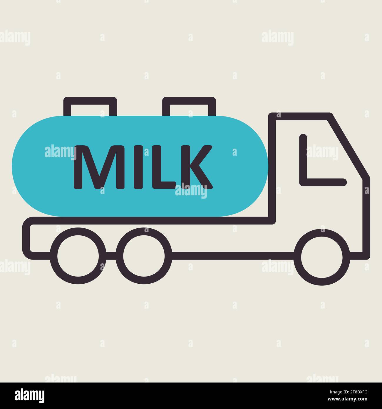 Dairy milk delivery service, truck with milk vector icon. Dairy product ...