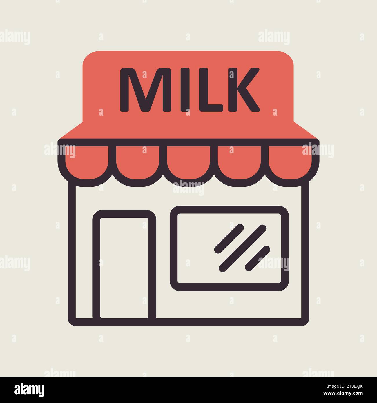 Dairy store facade vector icon. Dairy product sign. Graph symbol for ...
