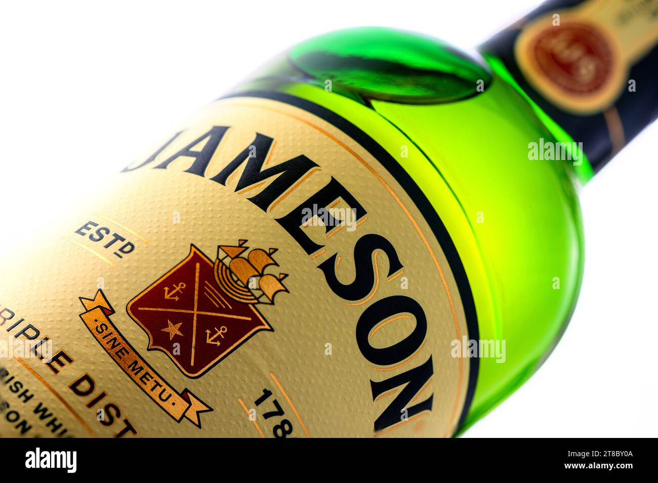 Ukraine, Chernigov 18/11/2023 - Bottle of Jameson whiskey on a white ...