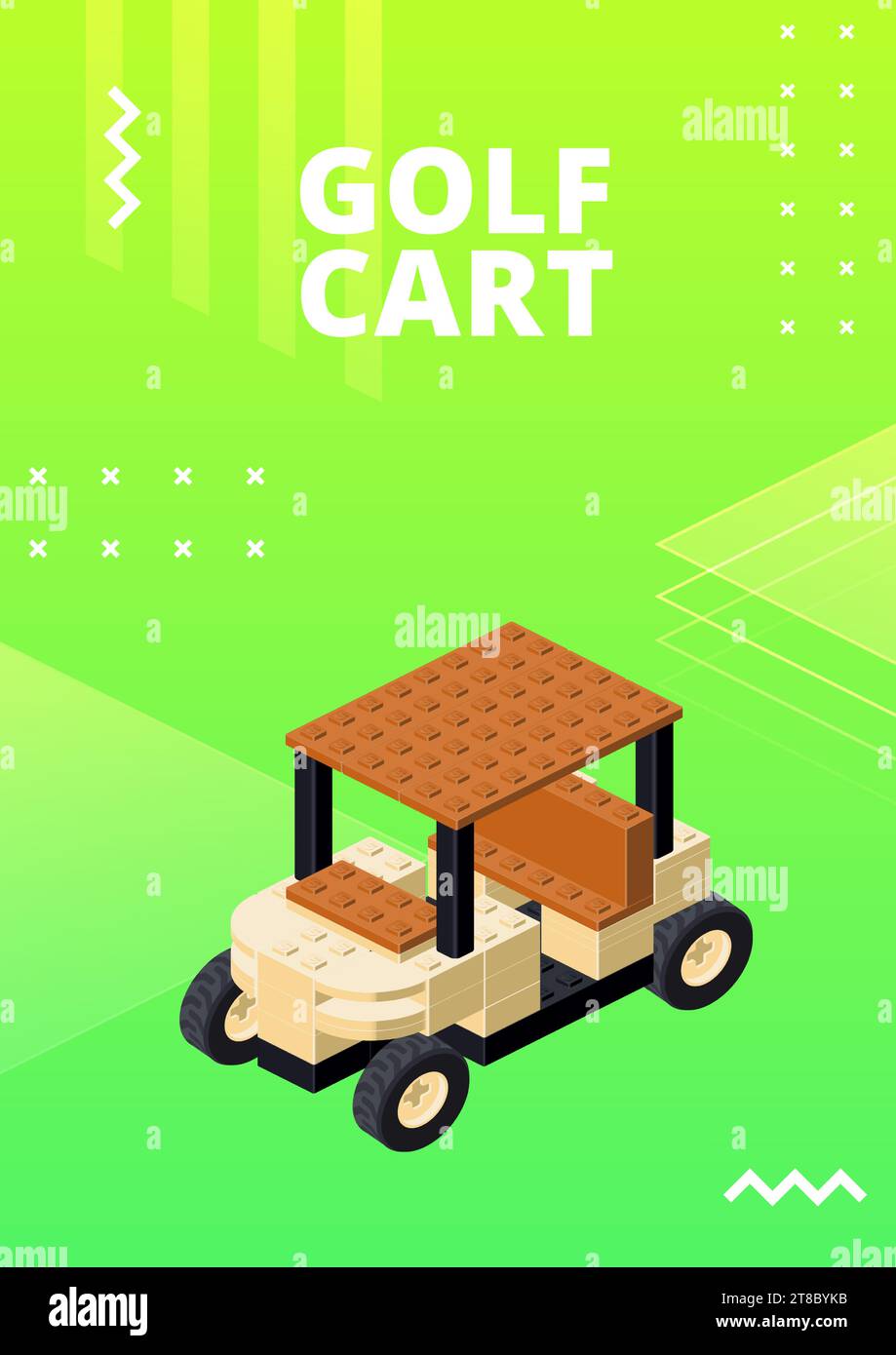 Golf cart poster for printing and design. Vector illustration Stock ...