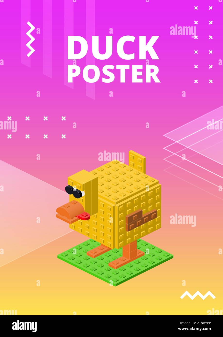 Duck poster for print and design. Vector illustration Stock Vector ...