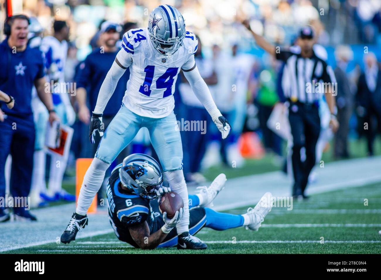 Charlotte, NC, USA. 19th Nov, 2023. Dallas Cowboys safety Markquese ...