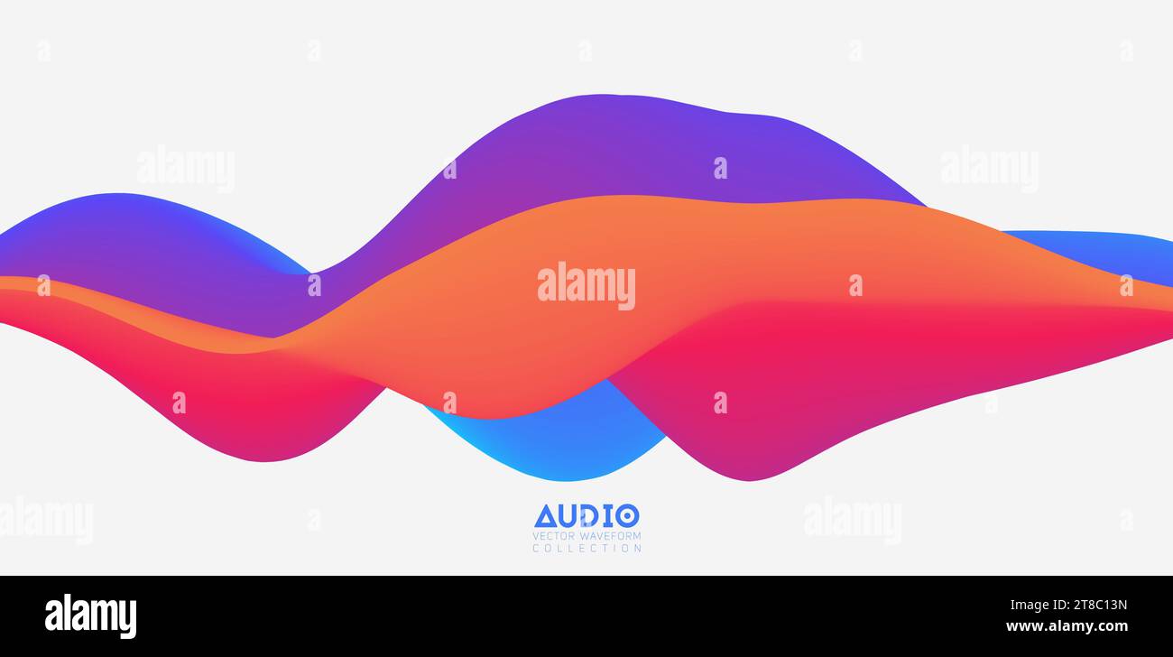 Sound wave visualiztion. 3D colorful solid waveform. Voice sample ...