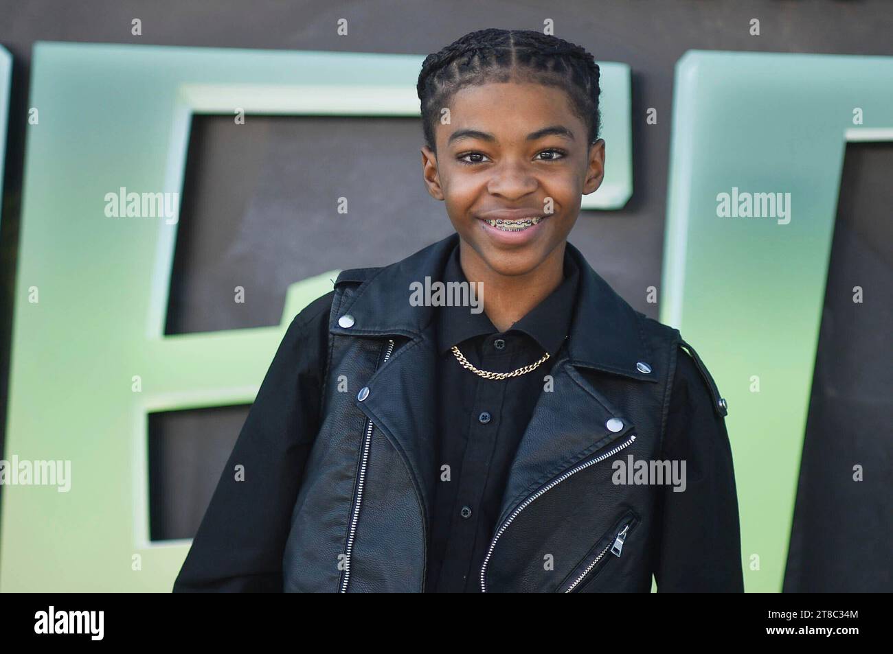 Corey Skelton arrives at the premiere of "Leo" on Sunday, Nov. 19, 2023 ...
