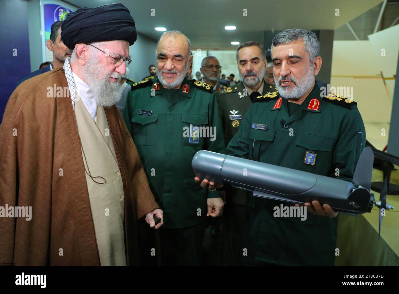 Tehran, Iran. 19th Nov, 2023. Iranian Supreme Leader Ayatollah ALI KHAMENEI (L), Head of Iran's ...