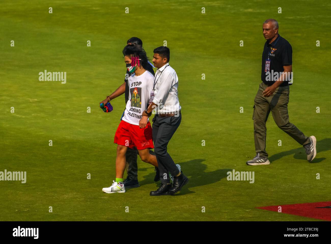 Ahmedabad, Gujarat, India. 19th Nov, 2023. Australian players celebrate ...