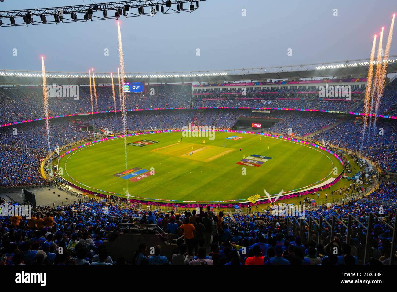 Ahmedabad, Gujarat, India. 19th Nov, 2023. Australian players celebrate ...