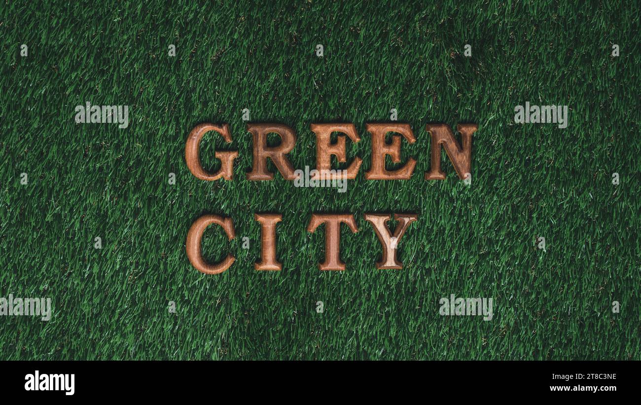 Environmental awareness campaign showcase message arranged in Green ...