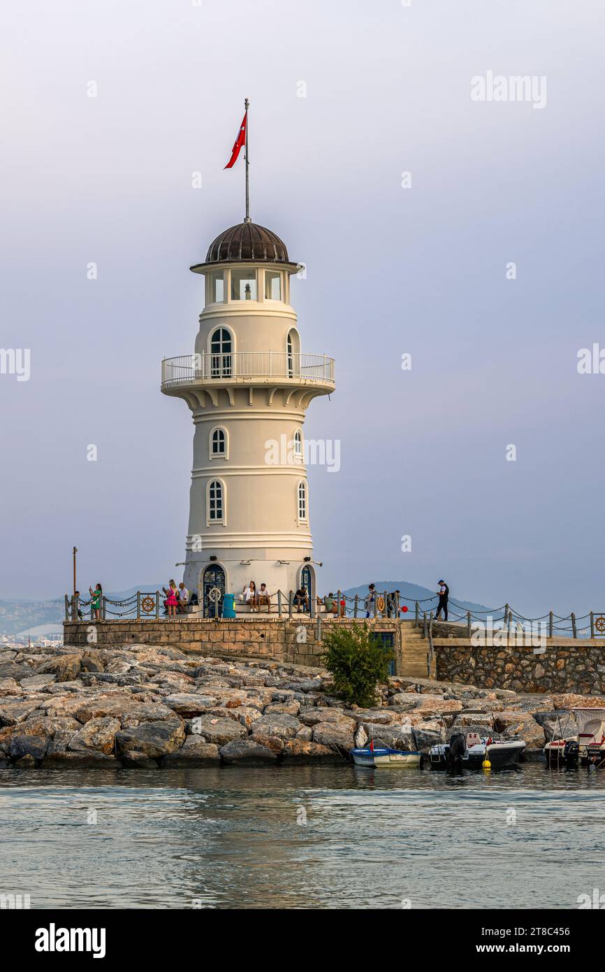 Lighthouse and Marina in Alanya, Turkish Riviera on Mediterranean Coast ...