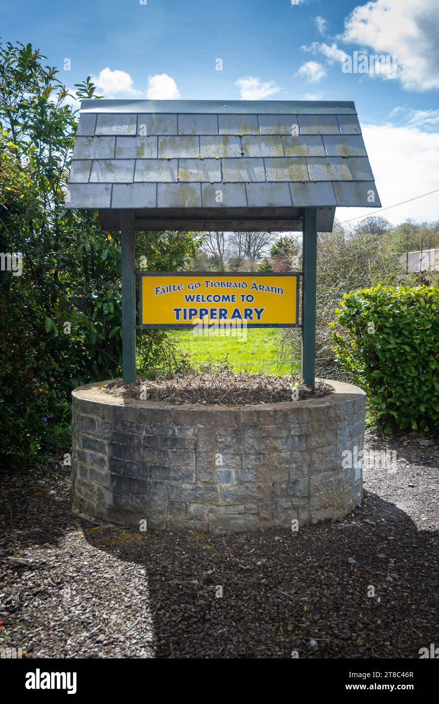 Welcome to Tipperary sign on outskirts of Tipperary Town, Ireland Stock ...