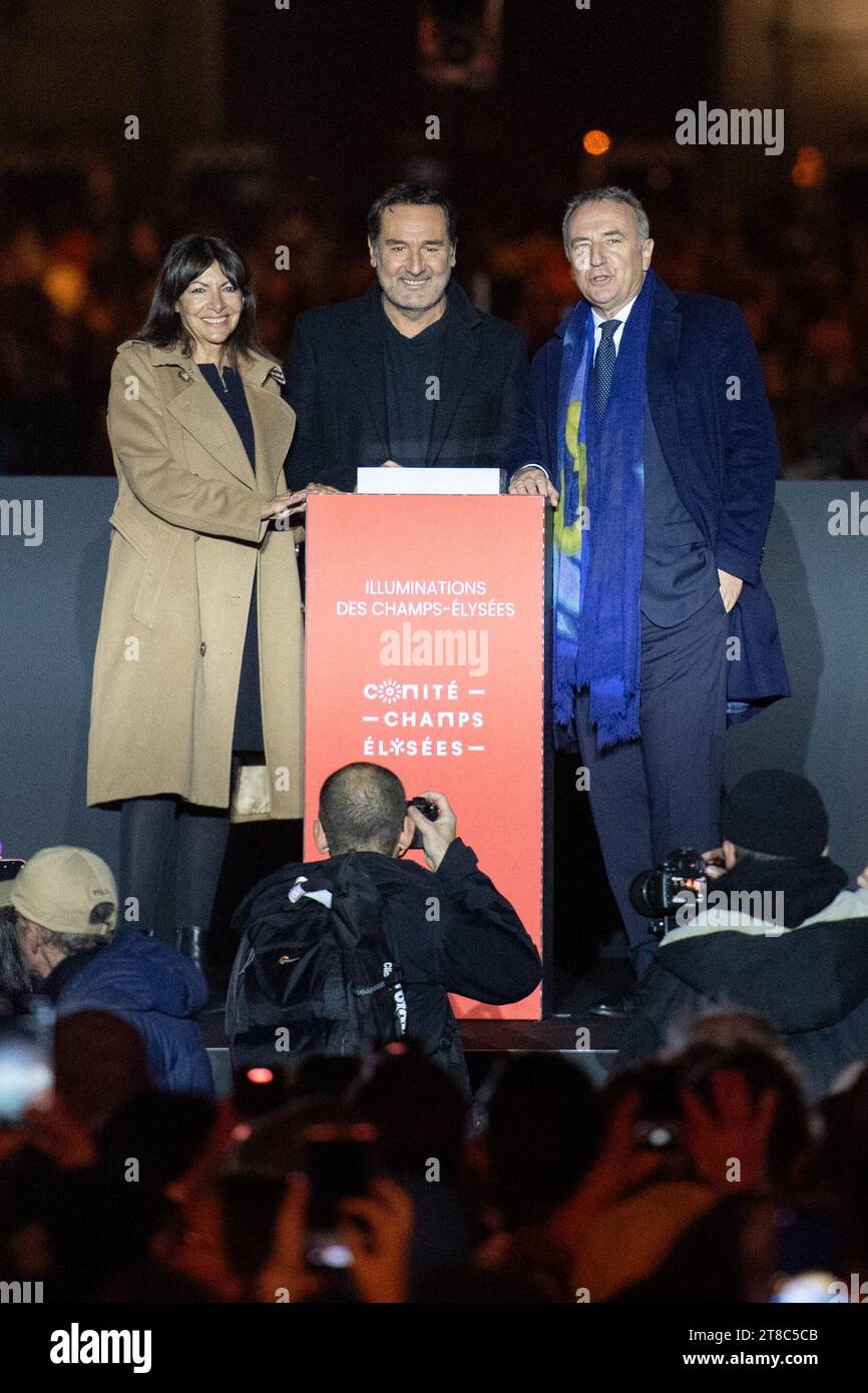 Paris, France. 19th Nov, 2023. Anne Hidalgo, Gilles Lellouche and Marc ...