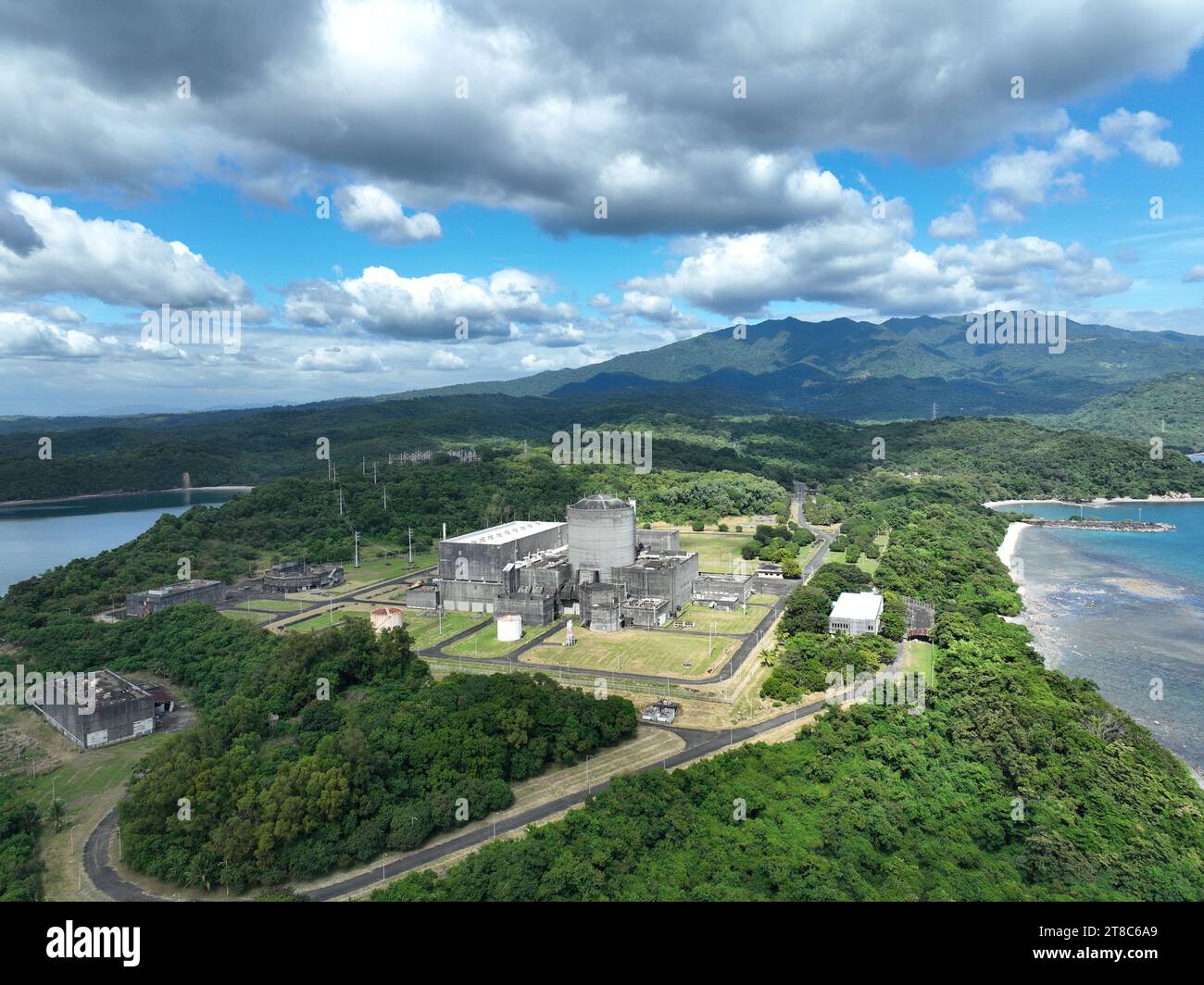 Morong, Philippines. 18th November, 2023. In an aerial view, the 40 years old mothballed Bataan ...