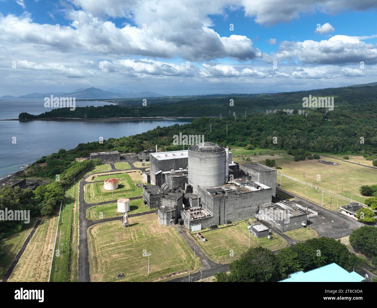 Morong, Philippines. 18th November, 2023. In an aerial view, the 40 years old mothballed Bataan ...