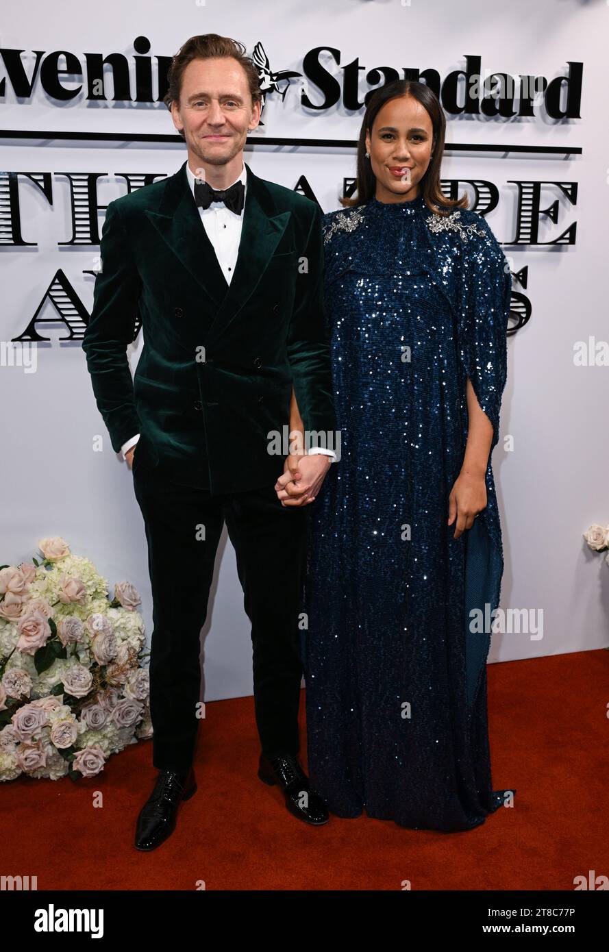 London, UK. November 19th, 2023. Tom Hiddleston and Zawe Ashton ...