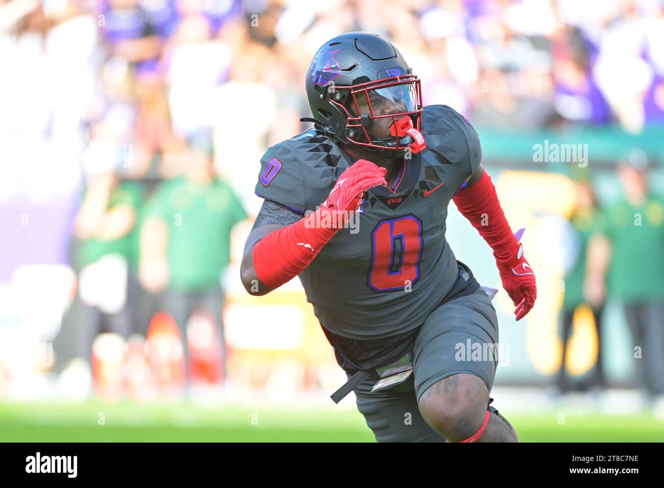 Fort Worth, Texas, USA. 18th Nov, 2023. TCU Horned Frogs linebacker ...