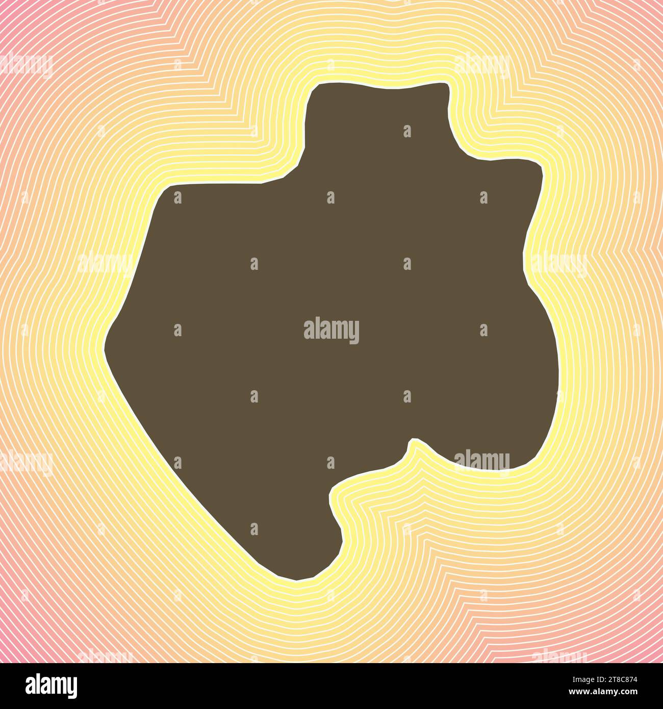 Gabon Map Icon Country Shape On Radiant Striped Gradient Background
