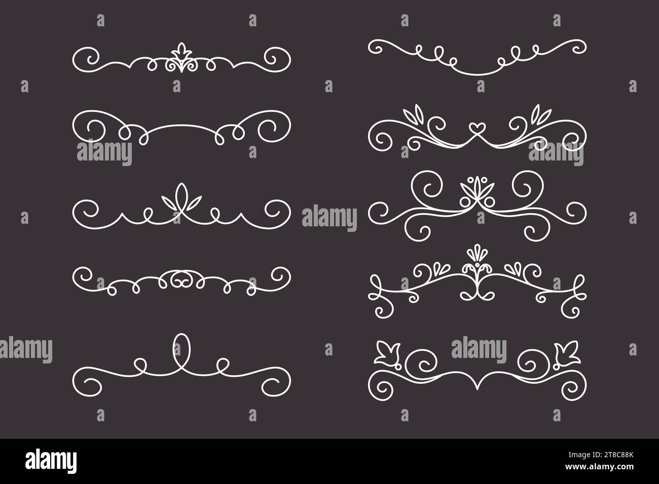 Vector Decorative Linear Dividers Set. Vintage Frame Design Elements ...