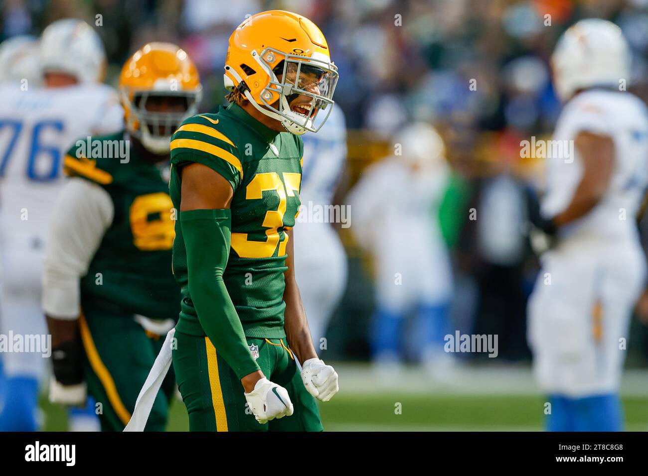 Green Bay, Wisconsin, USA. 19th Nov, 2023. Green Bay Packers cornerback ...