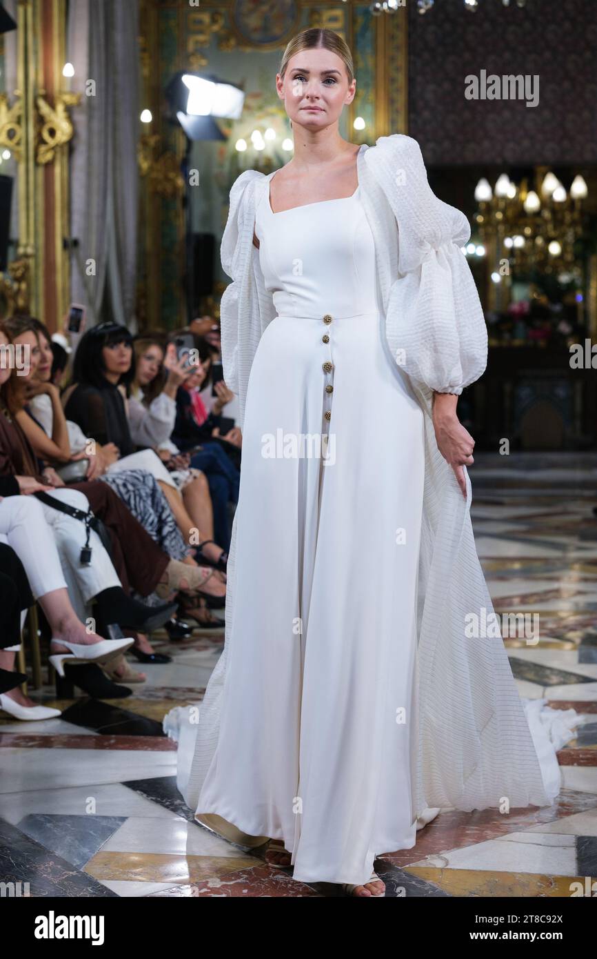 model showcases creations by SUSANA HIDALGO during the Atelier Couture ...