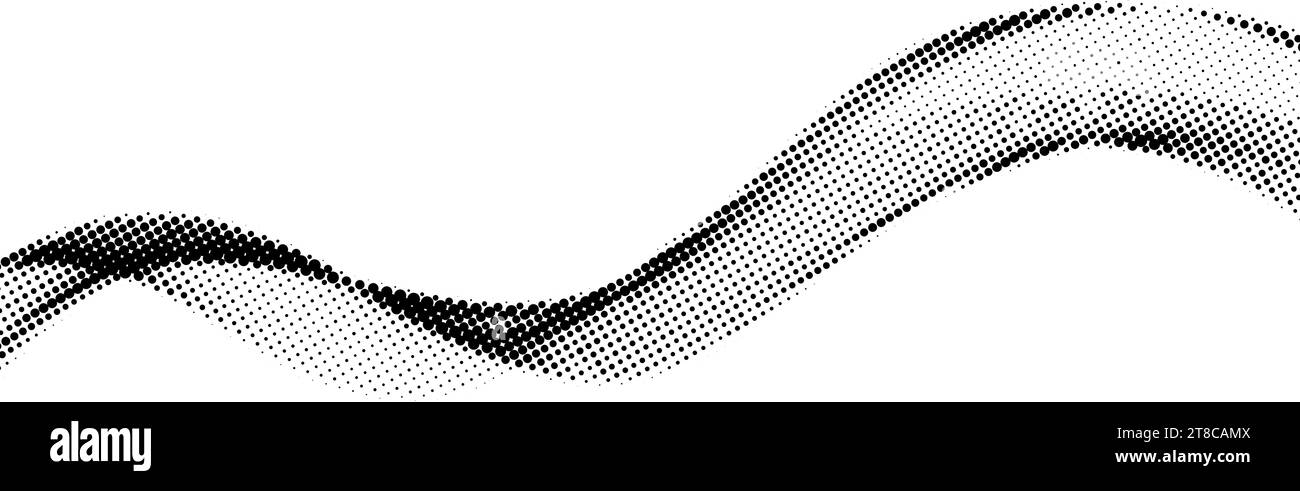 Halftone wave background. Dotted flowing shape wallpaper. Abstract wavy ...