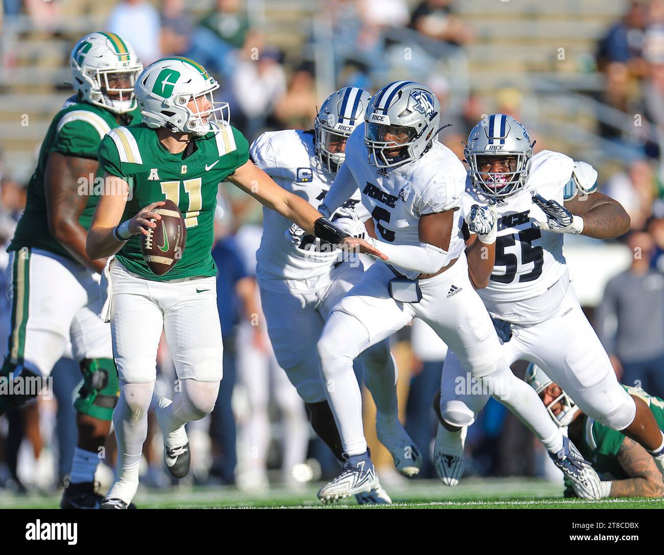 November 18, 2023: Rice University sophomore DJ Arkansas (6) pressures ...