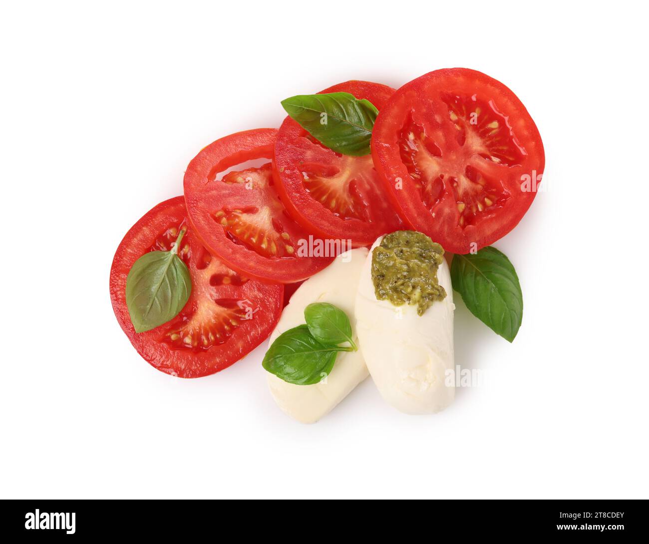 Delicious Caprese salad with tomatoes, mozzarella cheese, basil leaves ...