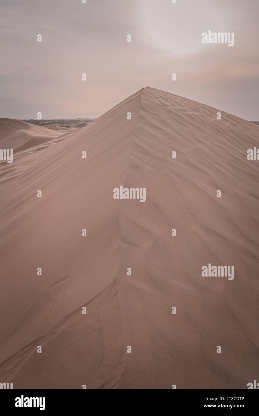 Tengger desert scenery, Inner Mongolia, China. Sand hill, background ...