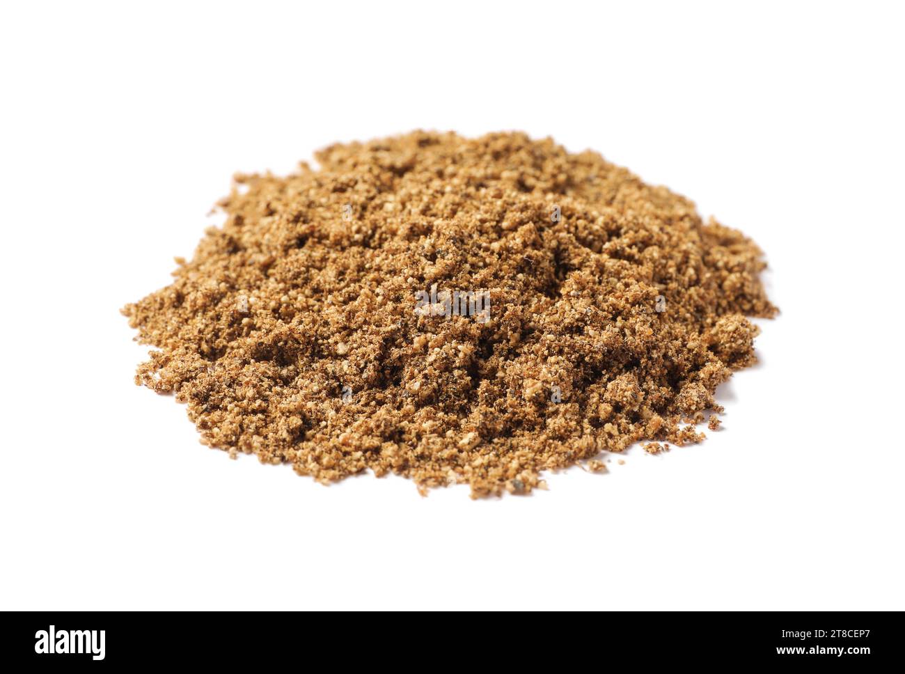 Heap of aromatic caraway (Persian cumin) powder isolated on white Stock ...