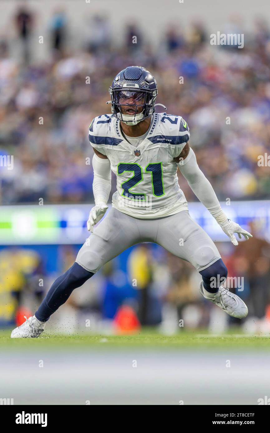 Seattle Seahawks cornerback Devon Witherspoon (21) against the Los ...